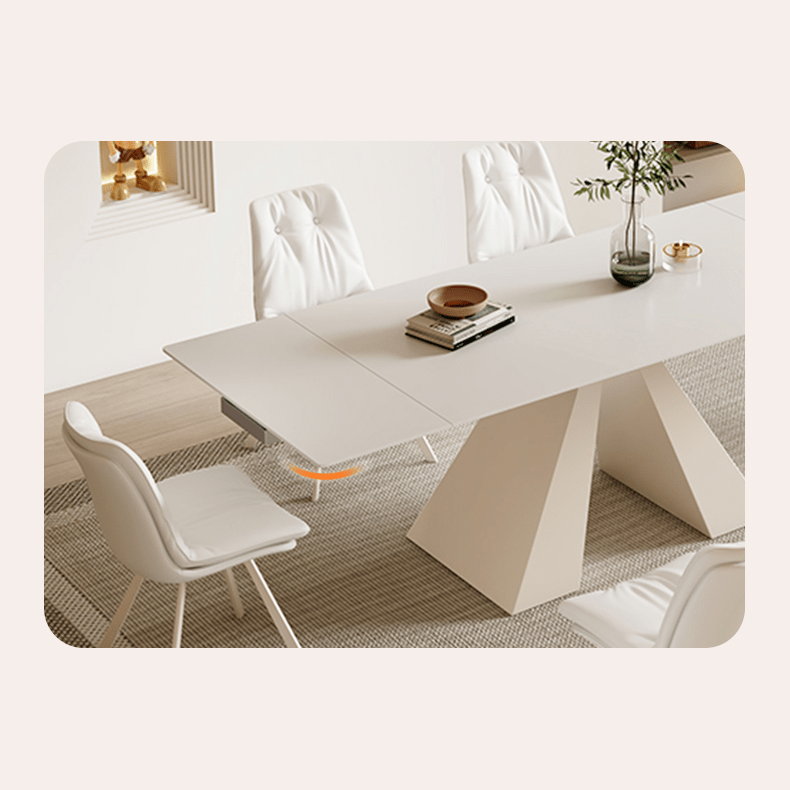 「幅140～160cm」ダイニングテーブル セラミック 30cm伸長可能 ホワイト グレー 北欧 fxj-680– BICROOM